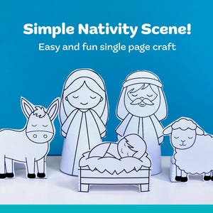 Simple Nativity Scene! Christmas Craft Fun - Instant Download - Etsy