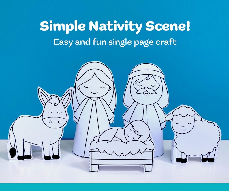 Simple Nativity Scene! Christmas Craft Fun - Instant Download - Etsy
