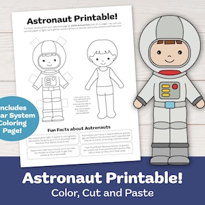 Astronaut Paper Craft: Cut, Paste & Color - STEM Activity (PDF ...