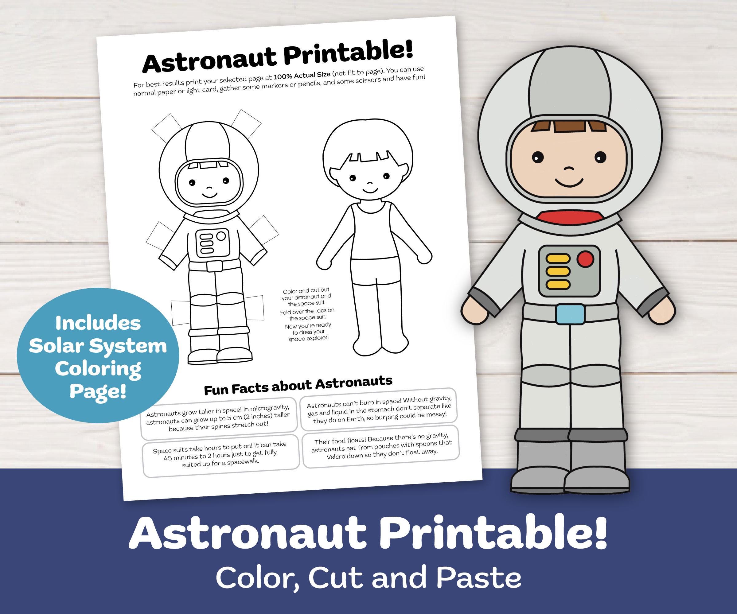 Astronaut Paper Craft: Cut, Paste & Color - STEM Activity (PDF ...