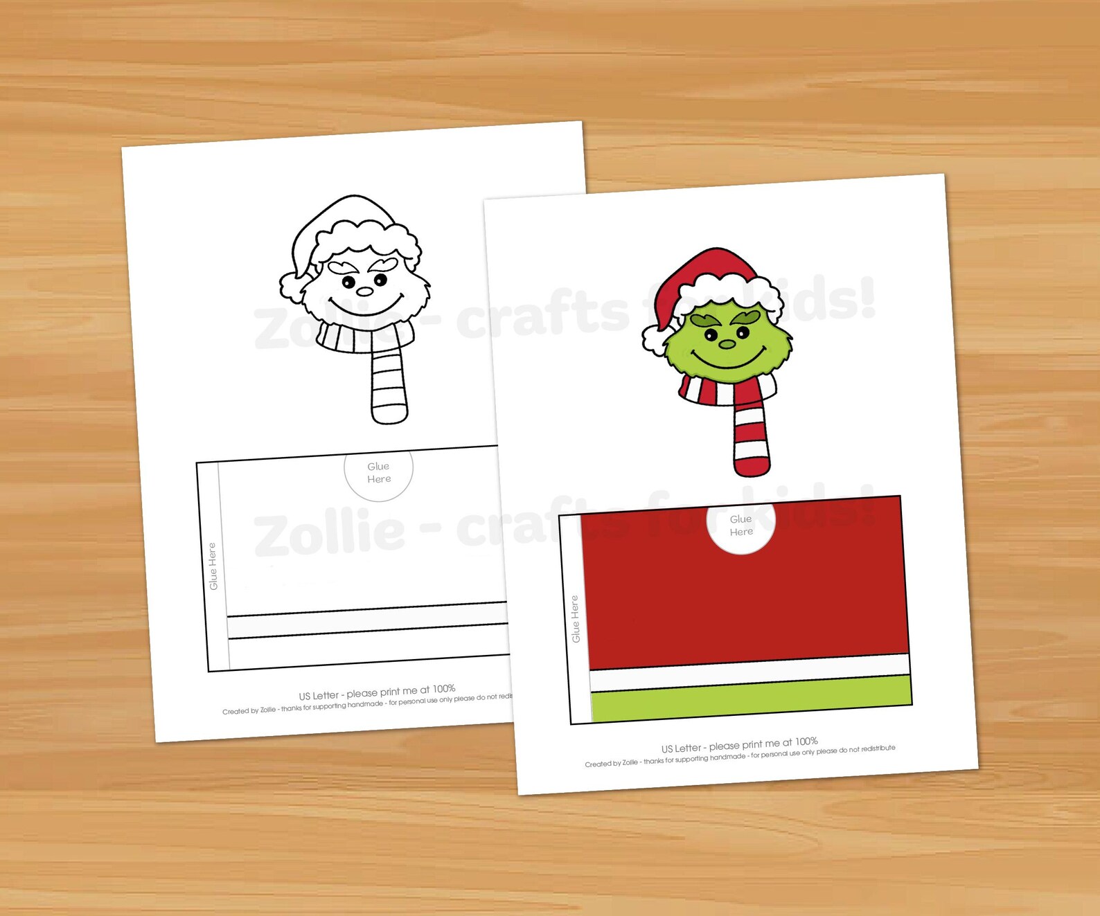 Grinch Cut and Paste Printable! Christmas Craft, Kids Activity ...