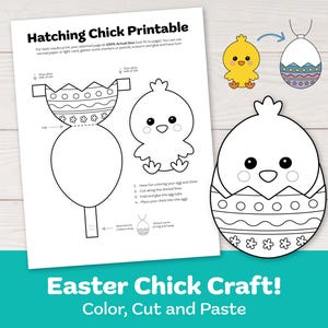 Easter Egg Craft! Cut and Paste Printable, Kids Coloring Activity ...