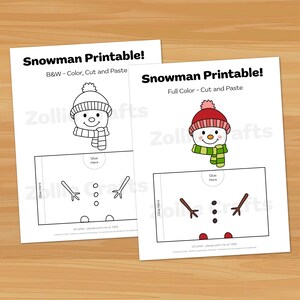 Snowman Craft Printable: Winter Cut and Paste Activity (digital ...