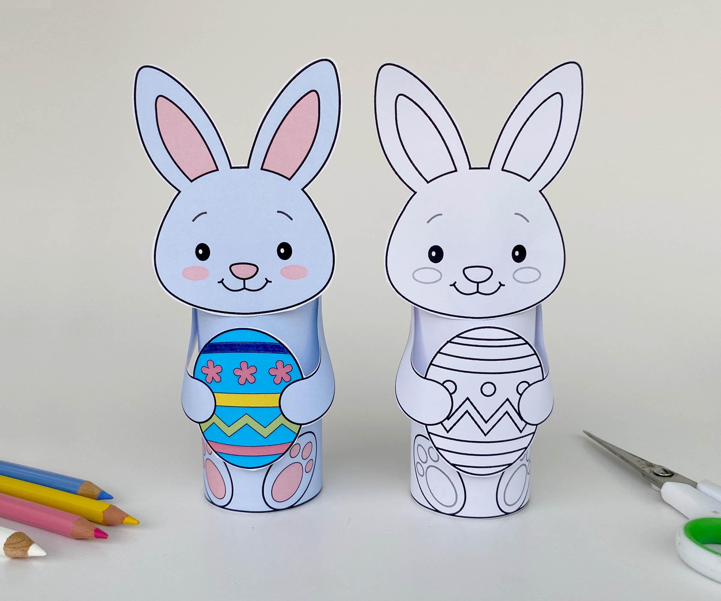 Easter Bunny Craft! Printable Cut and Paste Activity for Kids - DIY ...