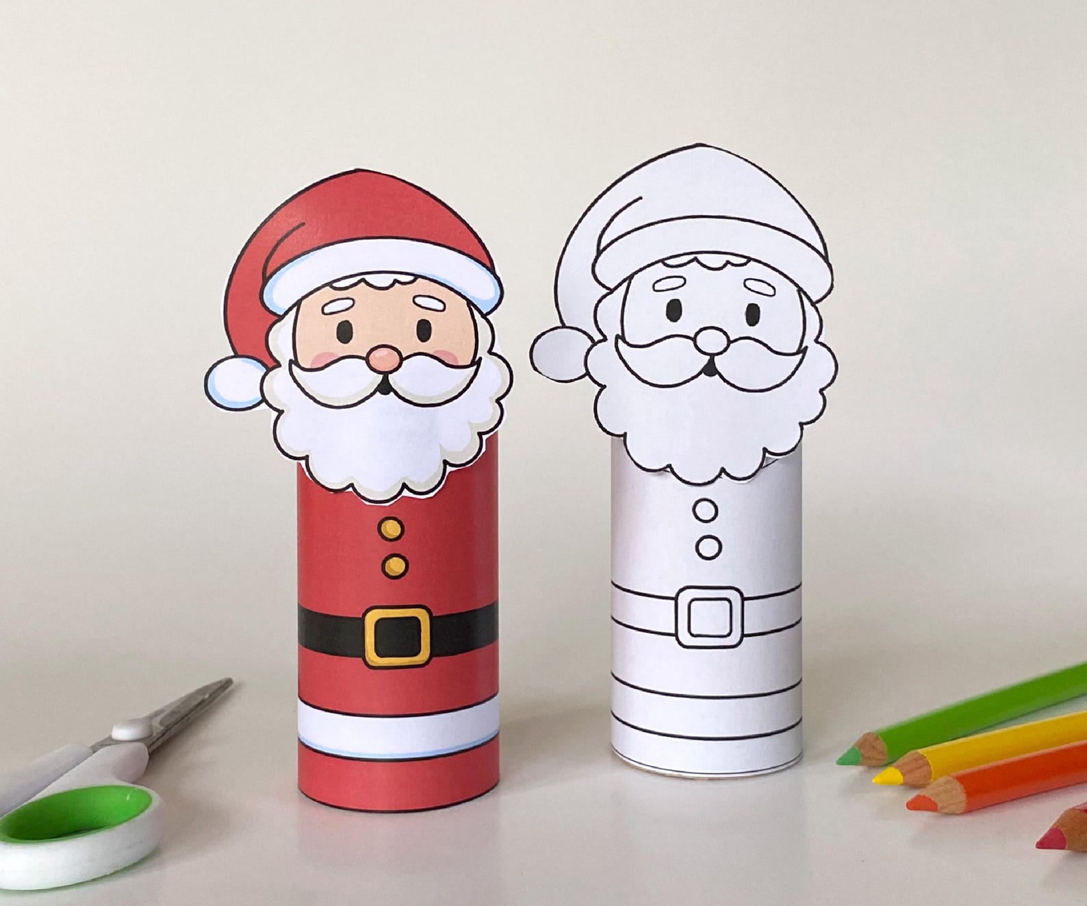 Santa Cut and Paste Xmas Printable! Kids Craft, Colouring Fun, Paper ...