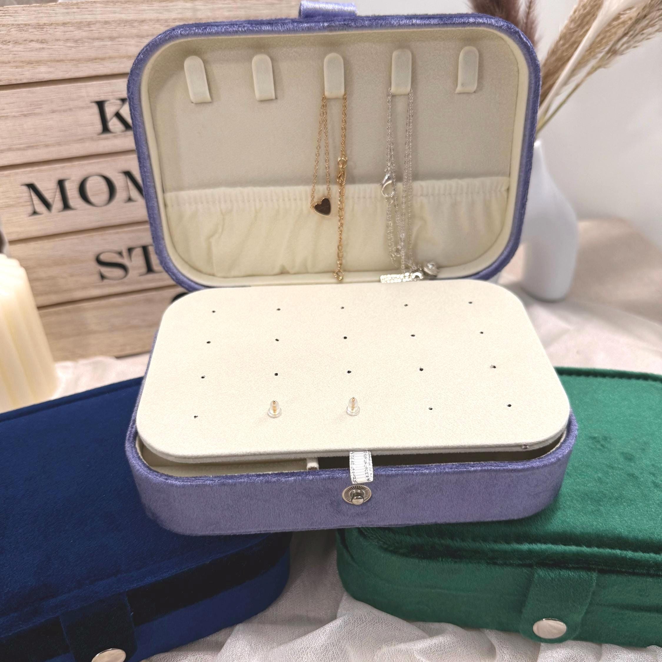 Personalized Velvet Jewelry Box: Custom Name Travel Case - Etsy
