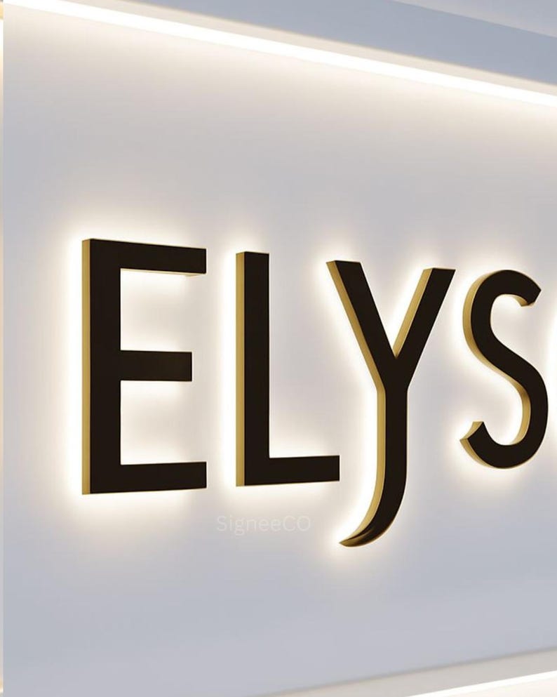 Custom Metal Backlit Letters | LED Business Sign | Halo Lit Stainless ...