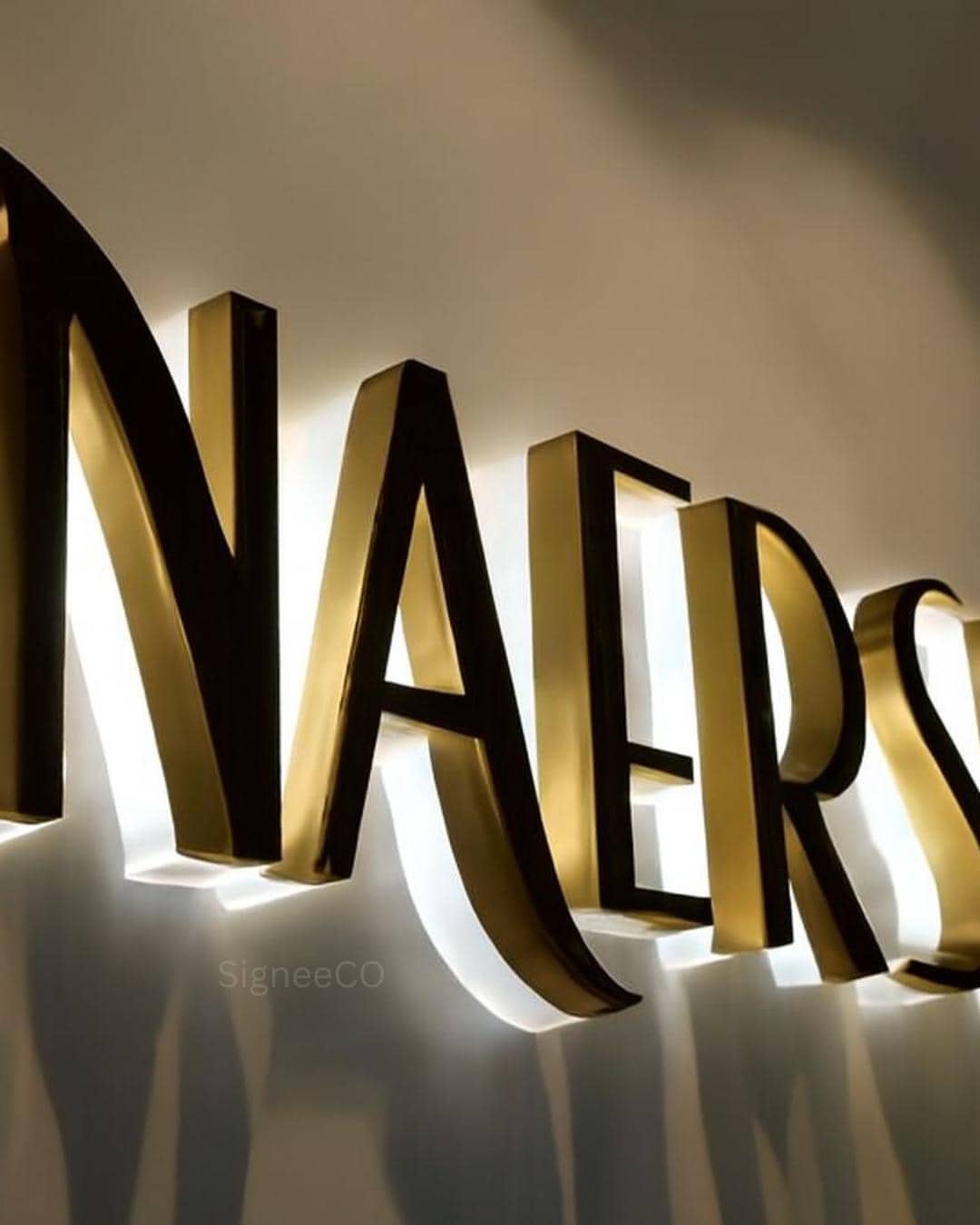 Custom Metal Backlit Letters | LED Business Sign | Halo Lit Stainless ...