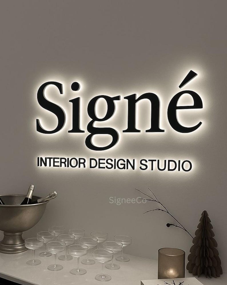 Metal Backlit Sign, 3D Business Signboard, Boutique Sign, Metal Letter ...