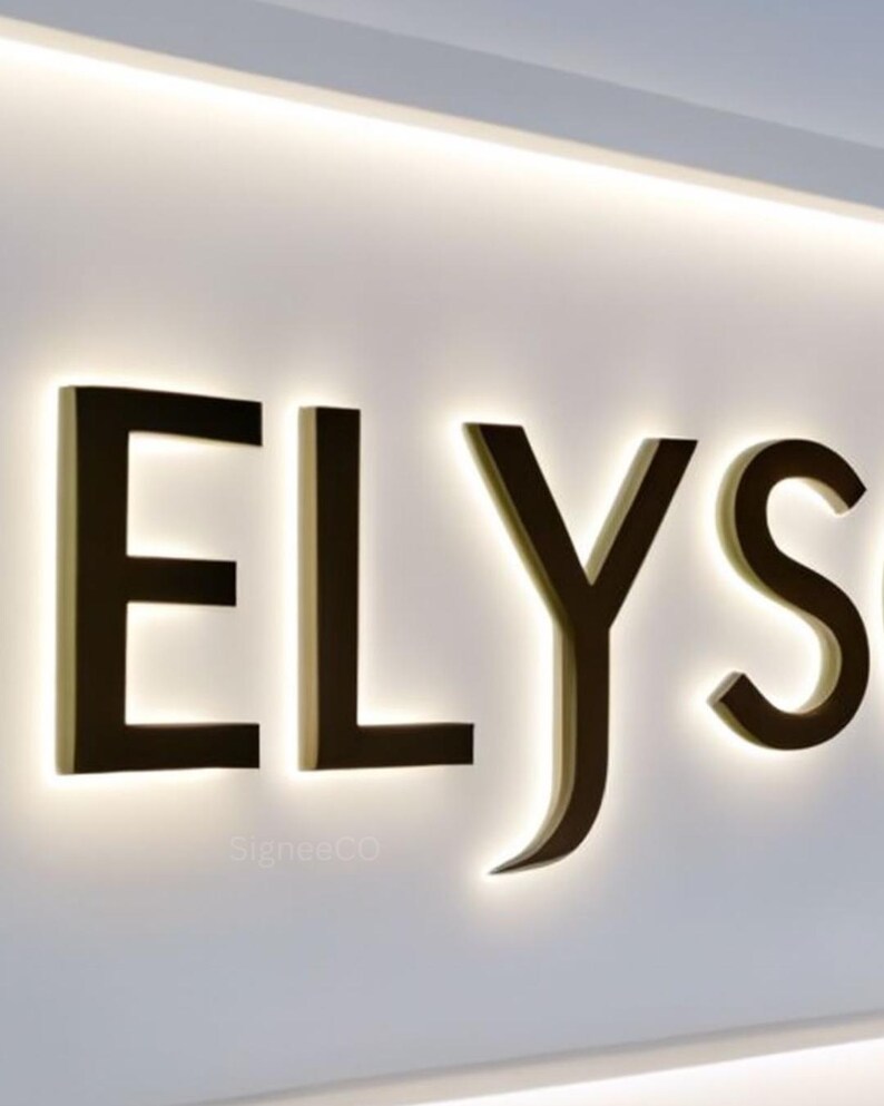Custom Metal Backlit Letters | LED Business Sign | Halo Lit Stainless ...