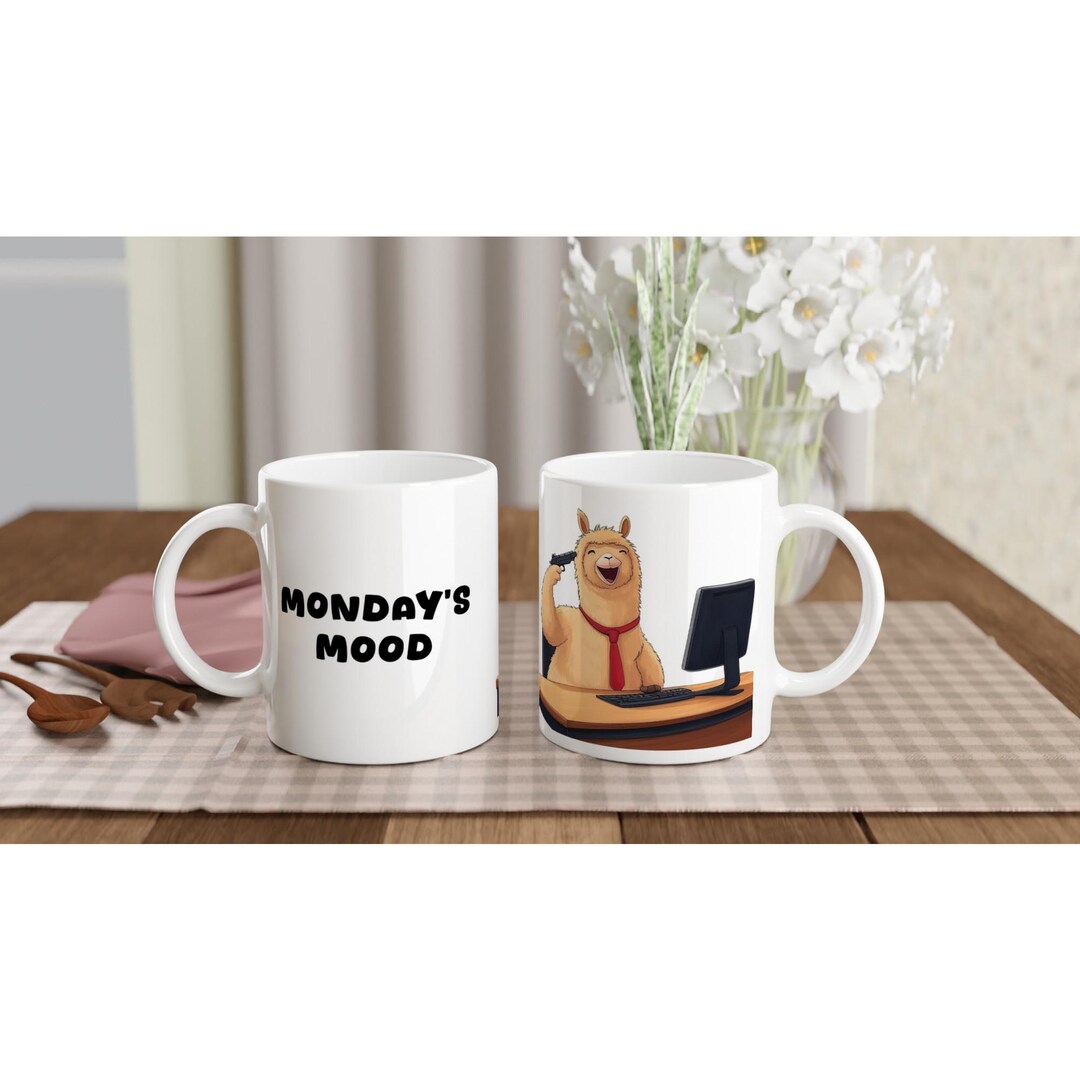 Monday's Mood Mug – Hilarious Llama at the Office - Etsy