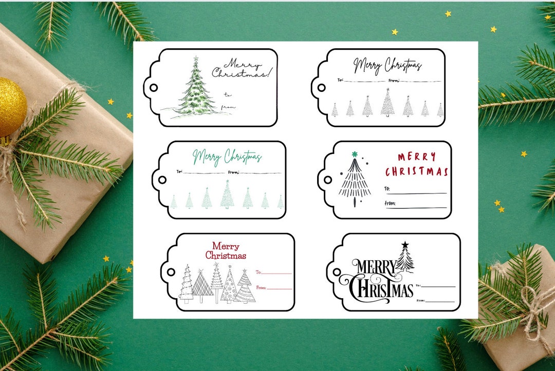 Christmas Trees Gift Tags Printable - Etsy