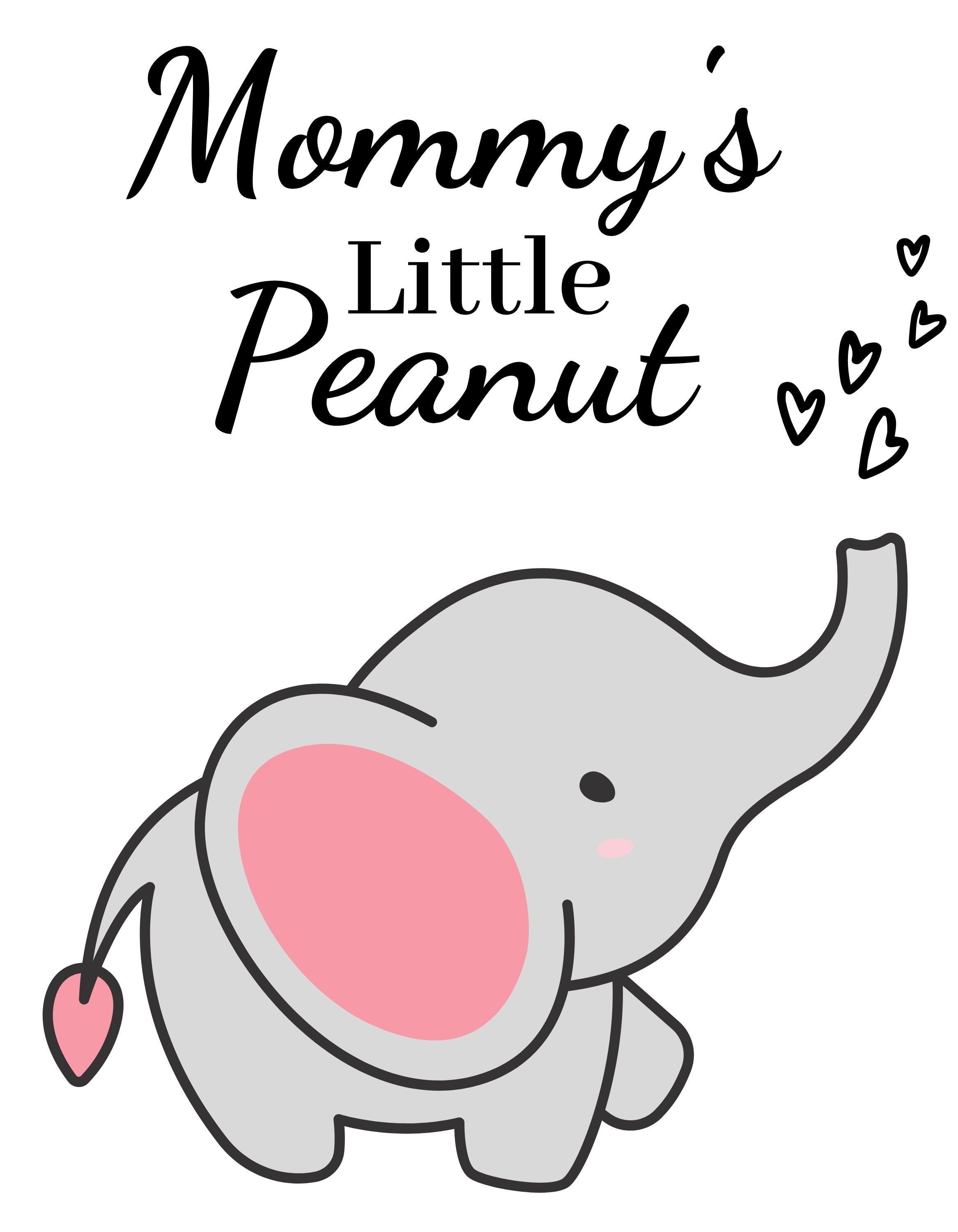 Mommy's Little Peanut Baby Elephant -digital File- Svg,dxf, and Png - Etsy