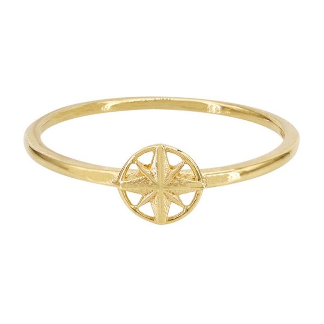 10k Gold Compass Ring Real Yellow Gold Ring 10kt Solid Gold Compass ...