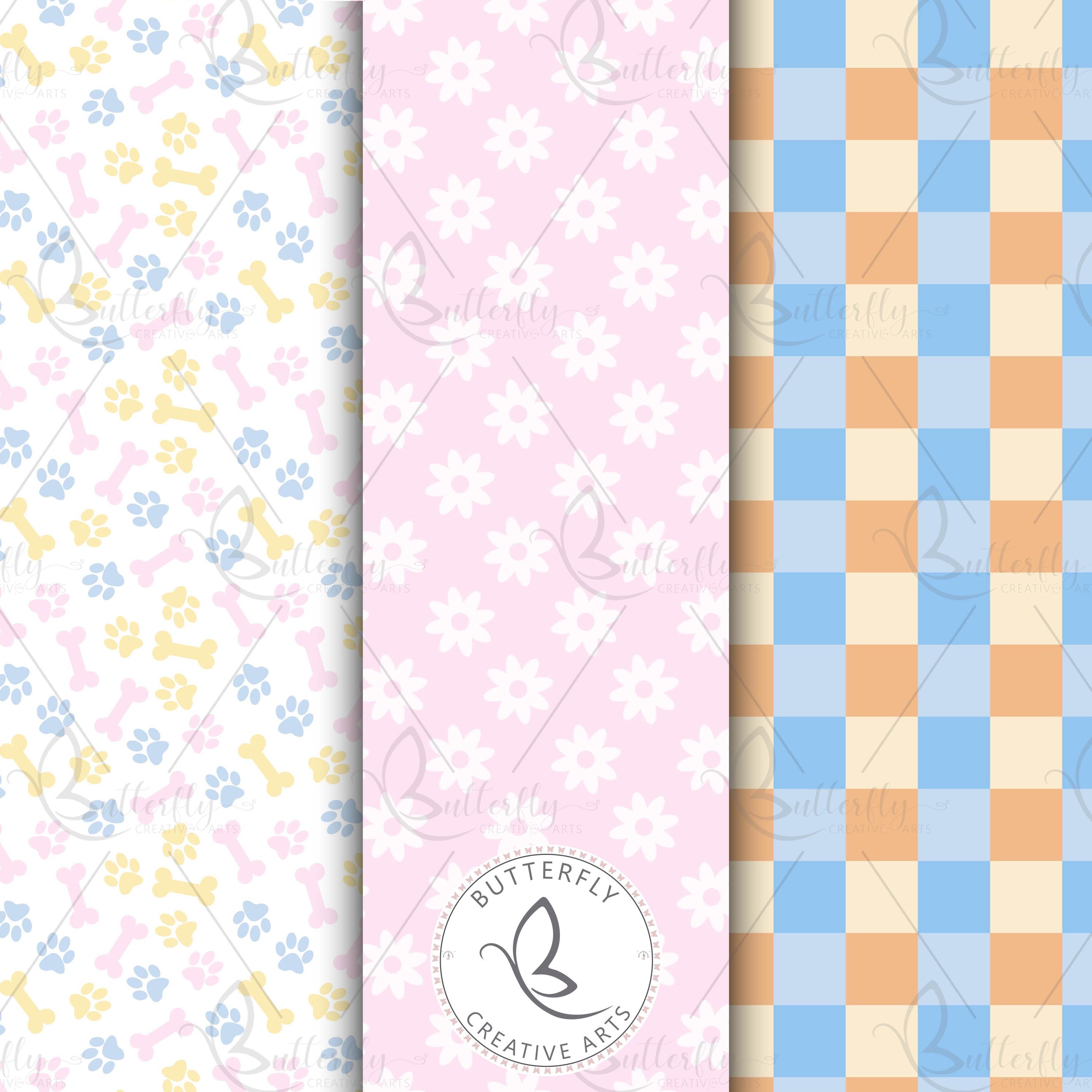 Cute Puppy Digital Paper, Scrapbook Baby Boy, Baby Girl Paper ...