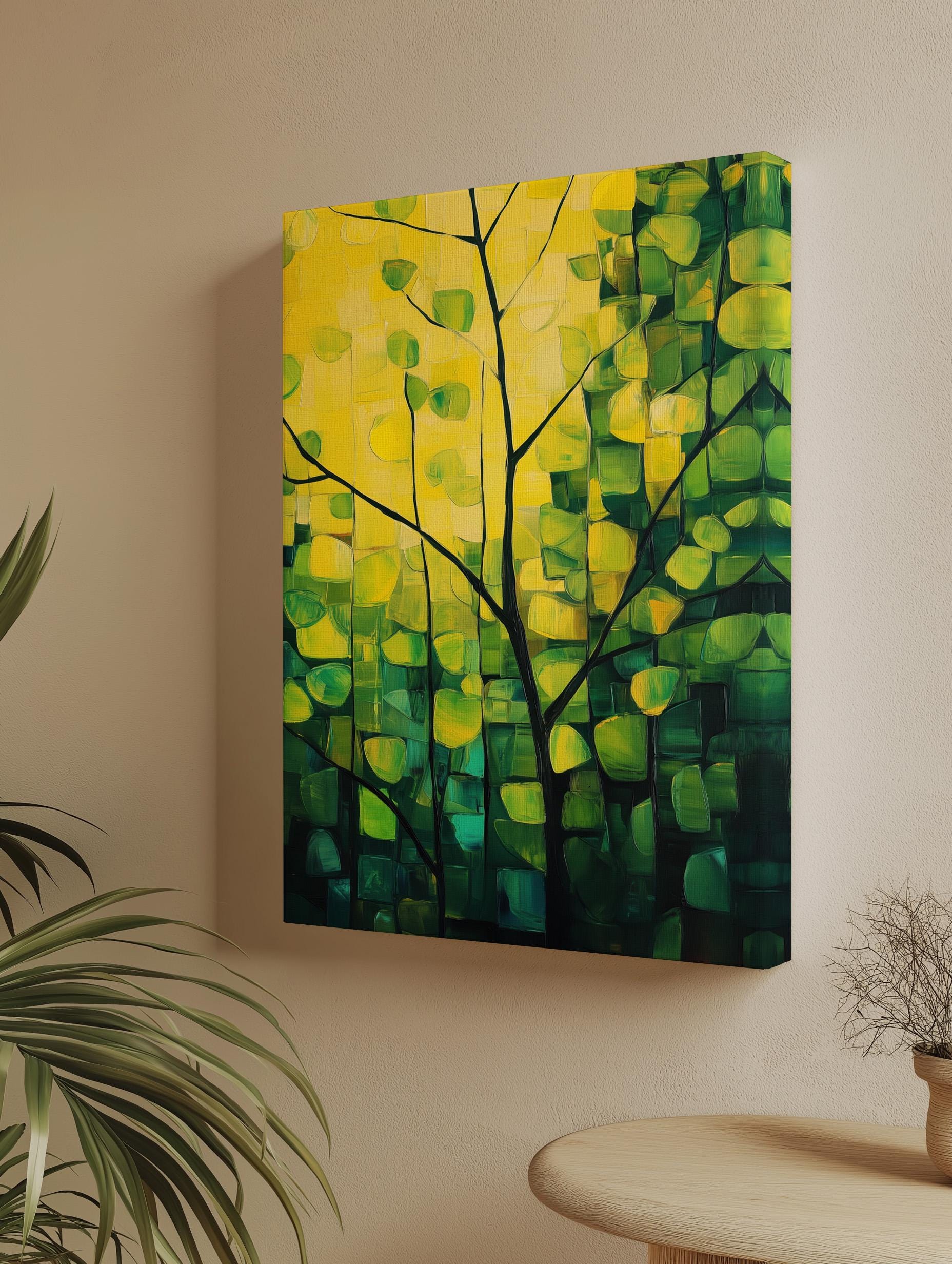 Abstract Tree Branch Canvas Print, Tree Painting, Abstract Oil Painting ...