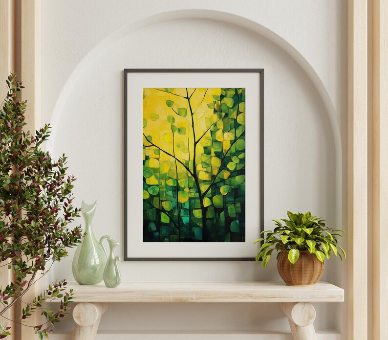 Abstract Tree Branch Canvas Print, Tree Painting, Abstract Oil Painting ...