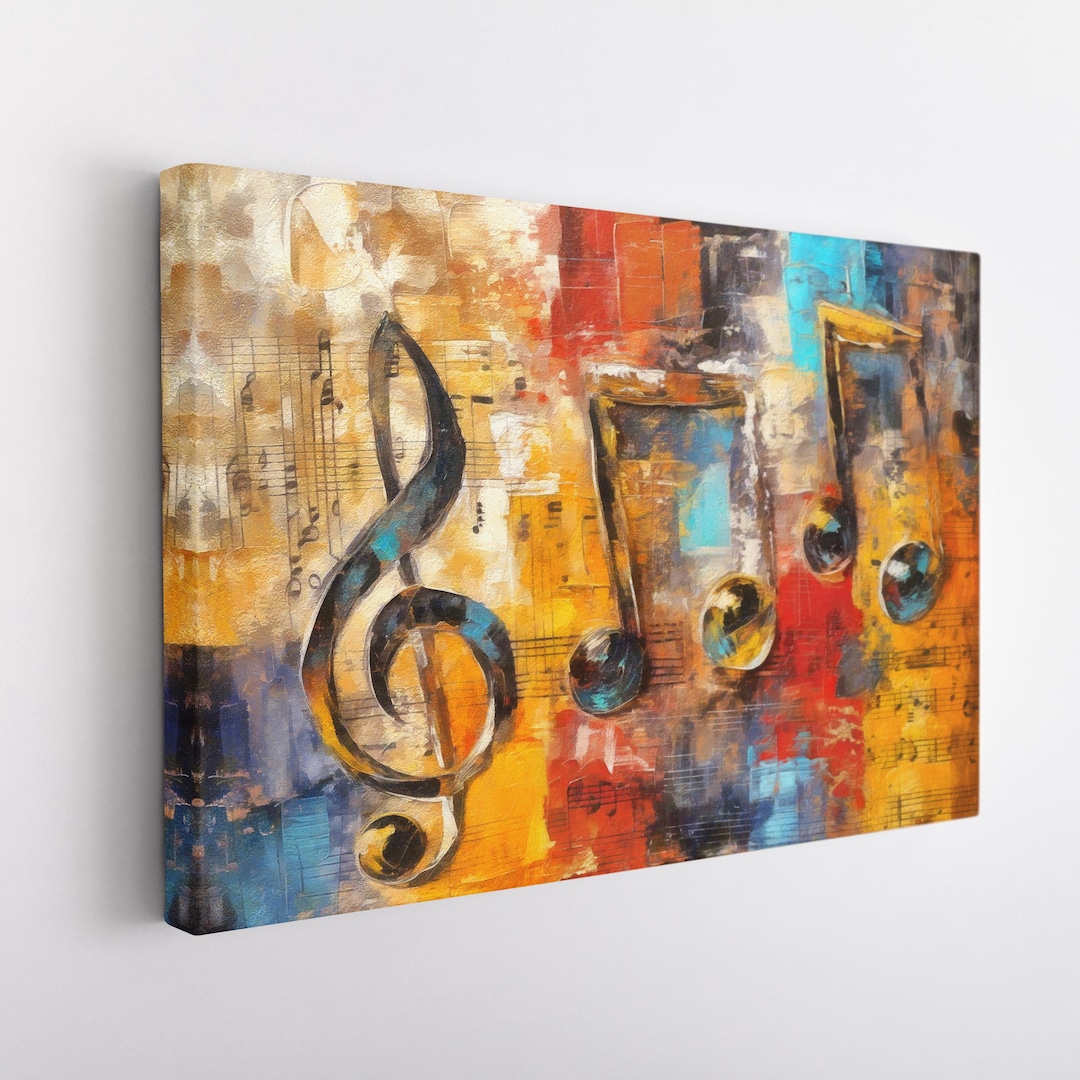 Music Notes Canvas Print, Music Notes Painting, Music Notes Wall Decor ...