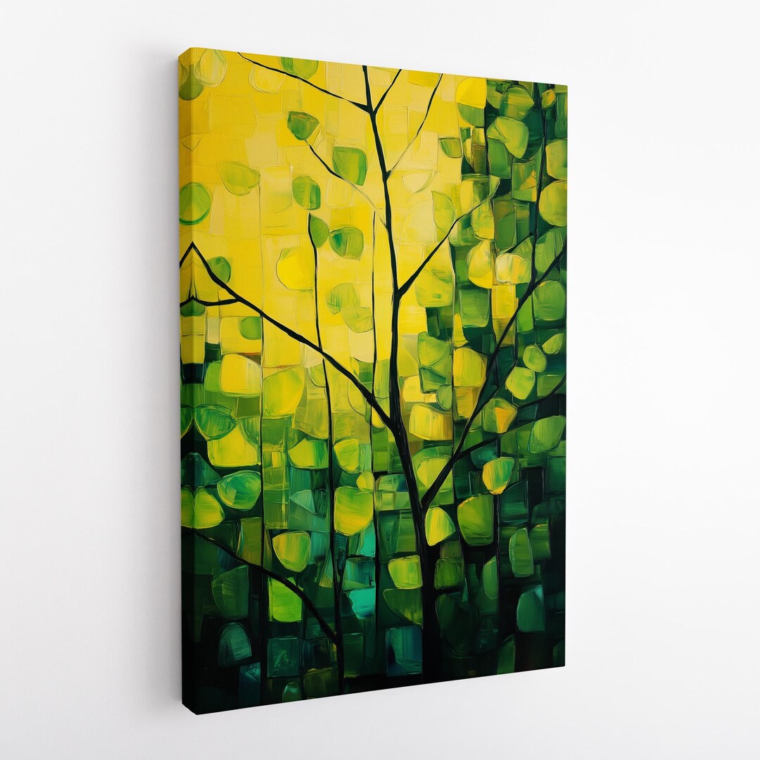 Abstract Tree Branch Canvas Print, Tree Painting, Abstract Oil Painting ...