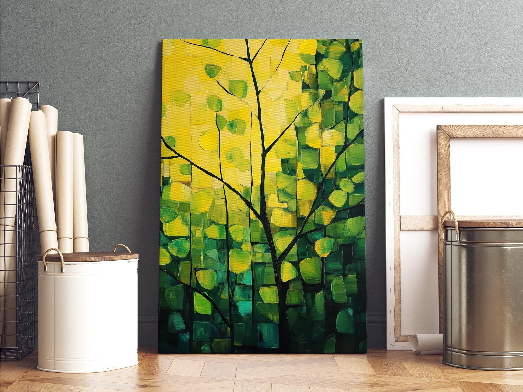 Abstract Tree Branch Canvas Print, Tree Painting, Abstract Oil Painting ...