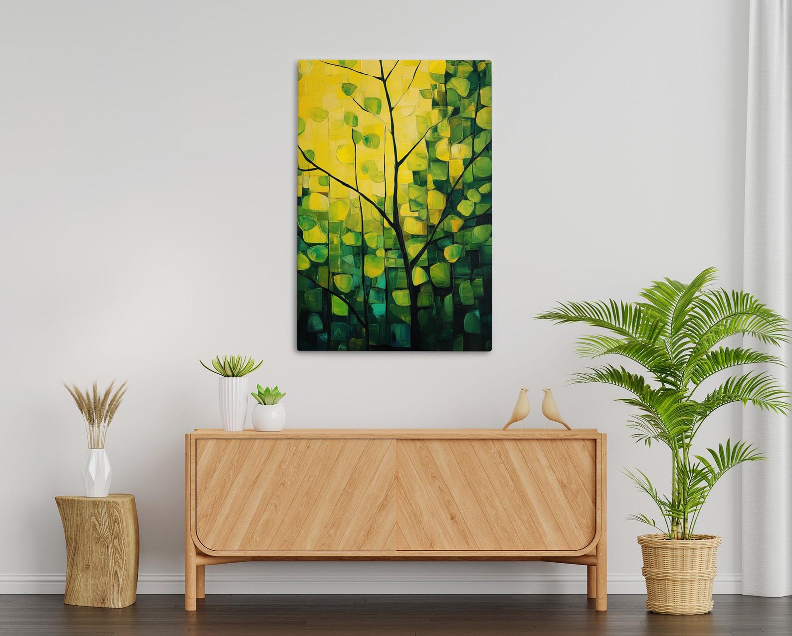 Abstract Tree Branch Canvas Print, Tree Painting, Abstract Oil Painting ...