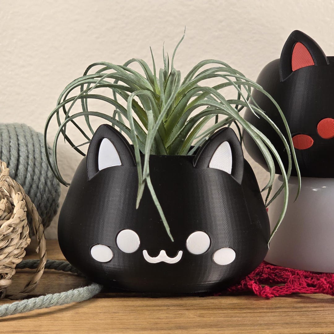 Cat Planter - Cute Animal Planter for Officer or Home Decor - Succulent ...