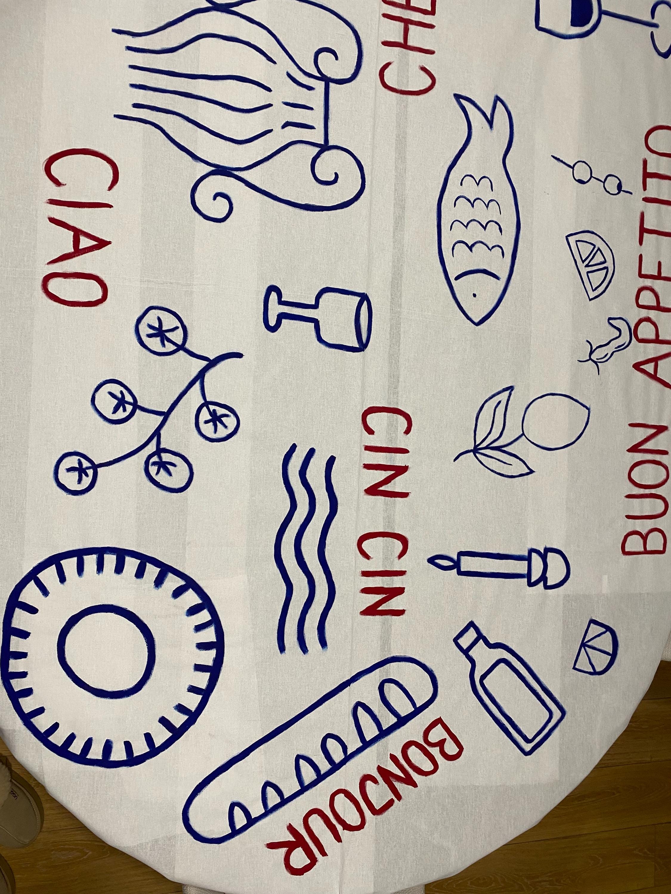 Hand Painted Tablecloth - Etsy