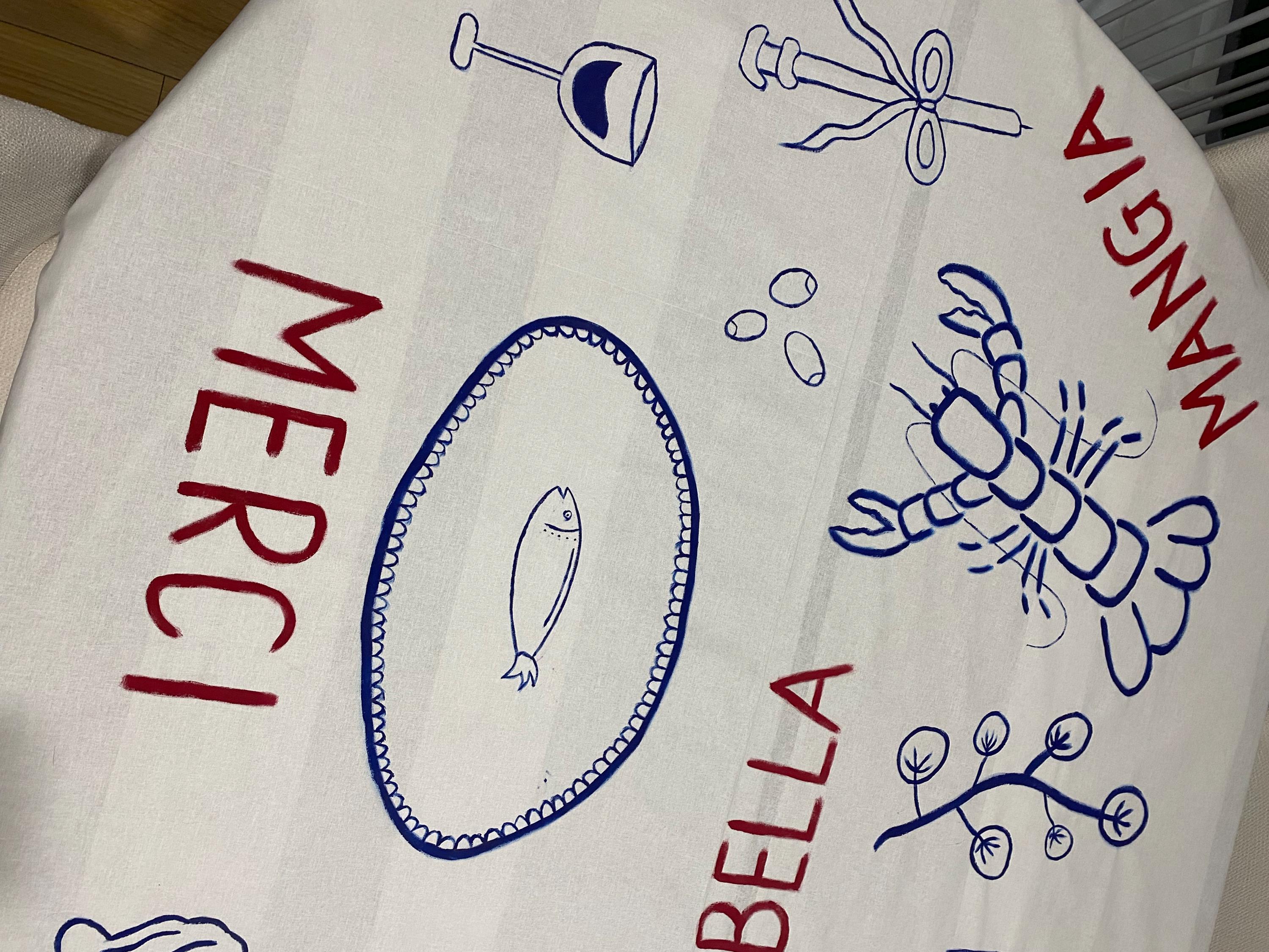 Hand Painted Tablecloth - Etsy