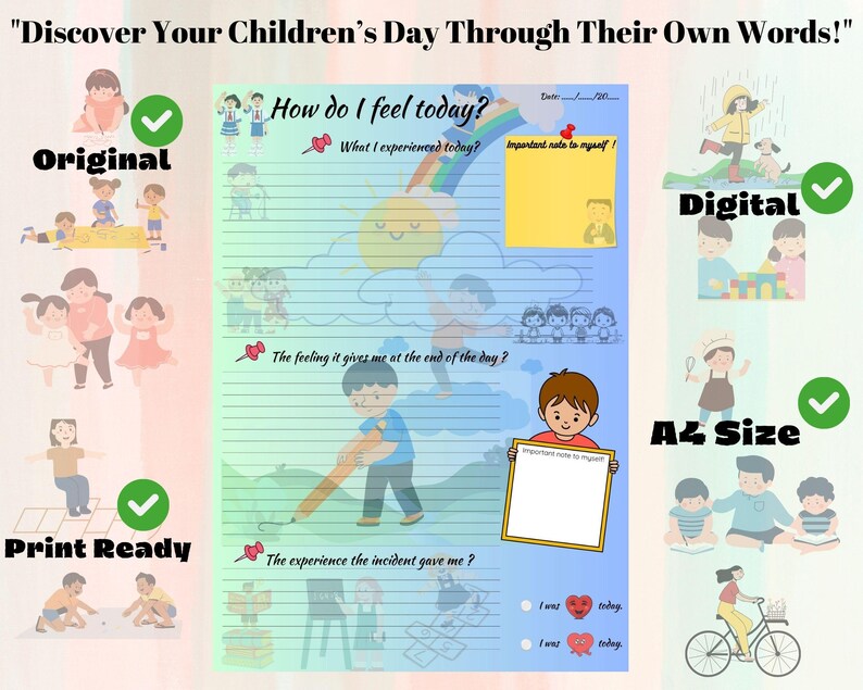 Kids Daily Routine Printable for Children Children's Daily Activity ...
