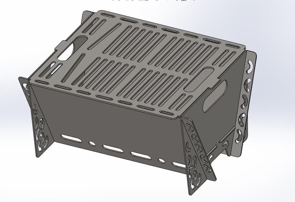 Grill Design-dxf File for Laser Cutting. Portable Foldable Grill Dxf ...