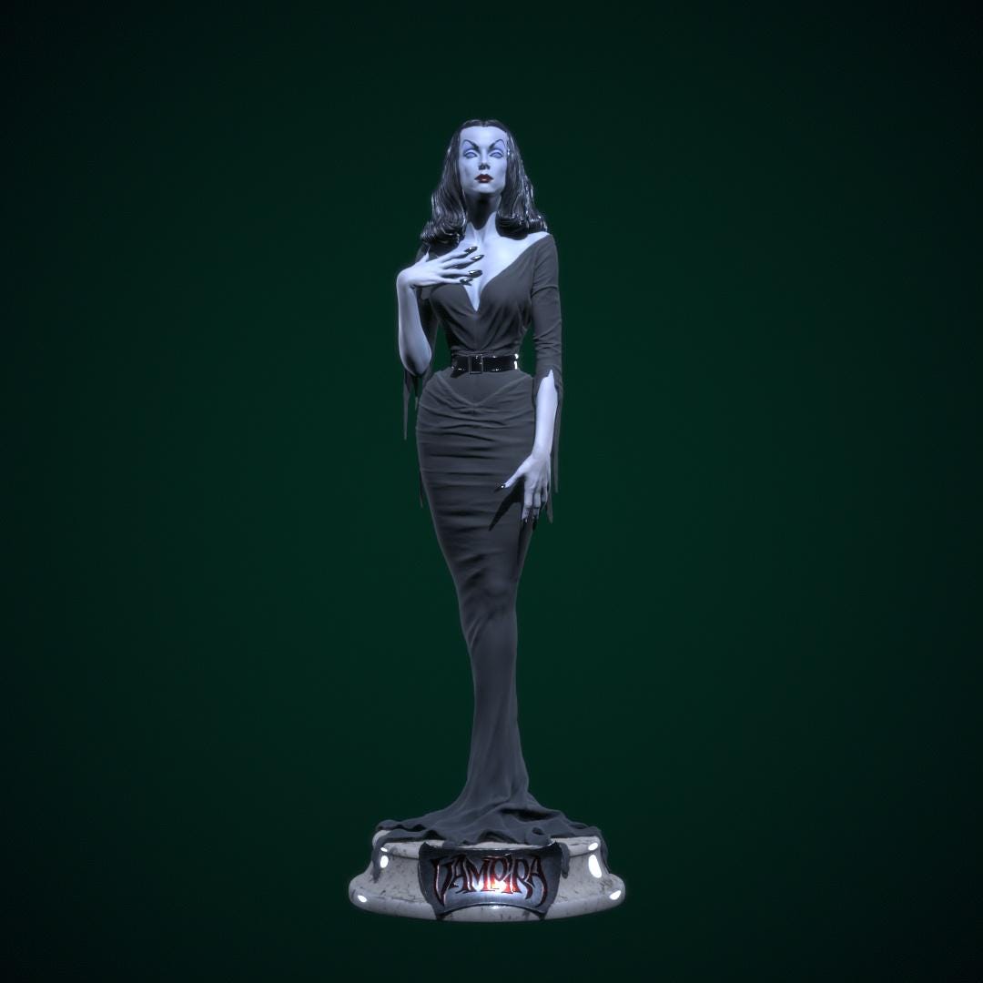 Vampira Fanart | 3D Printed Resin Statue | Painted or Garage/diy Model ...