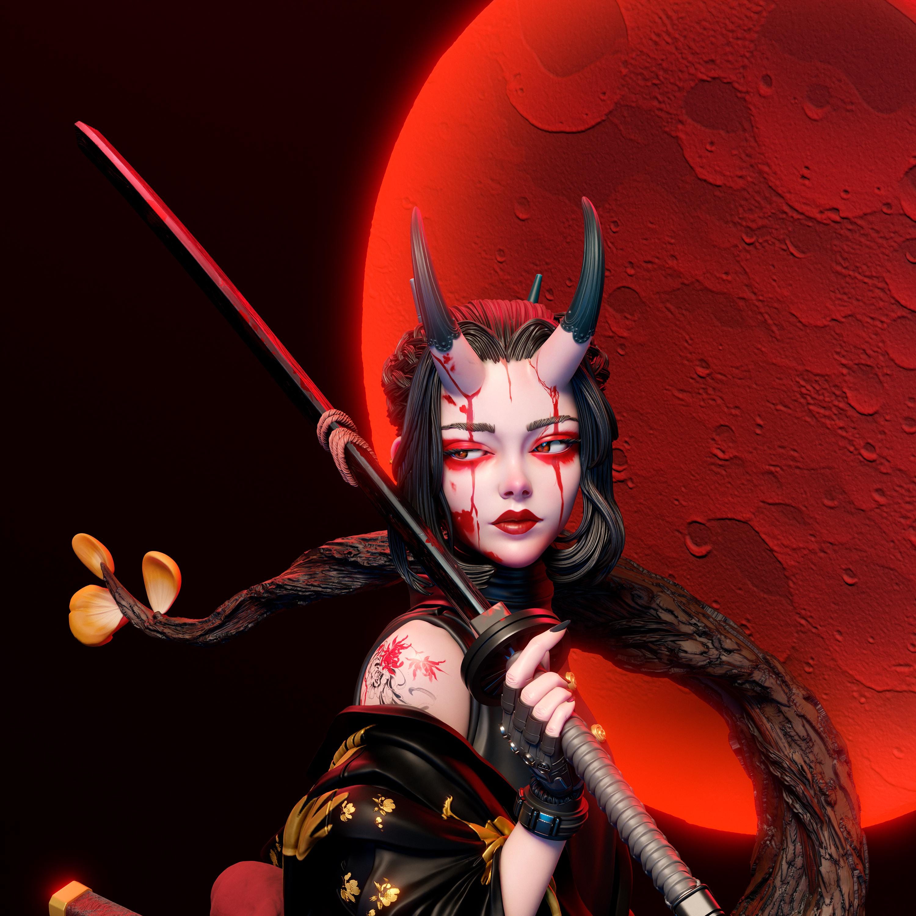 Oni Fanart | 3D Printed Resin Statue | Painted or Garage/diy Model Kit ...