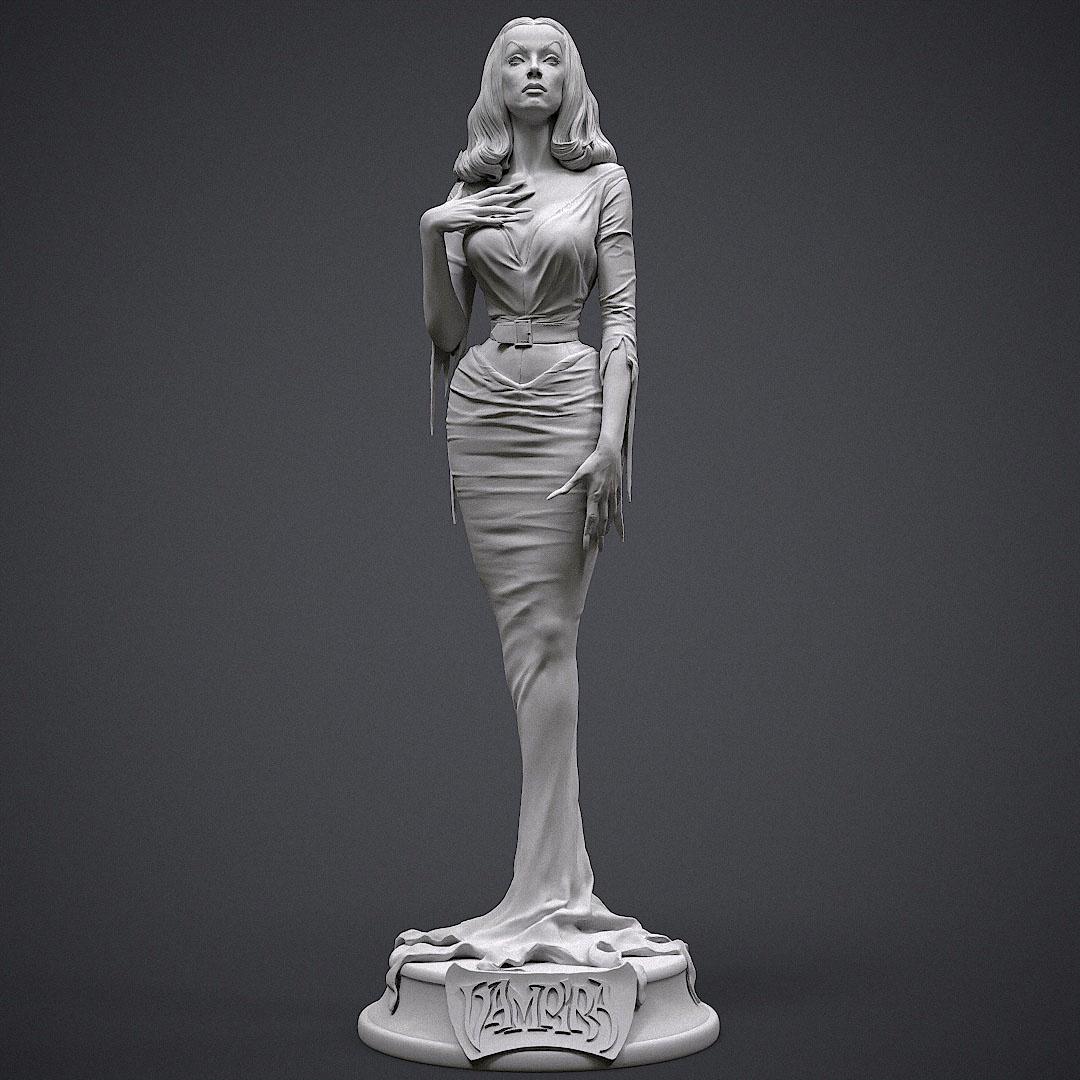 Vampira Fanart | 3D Printed Resin Statue | Painted or Garage/diy Model ...