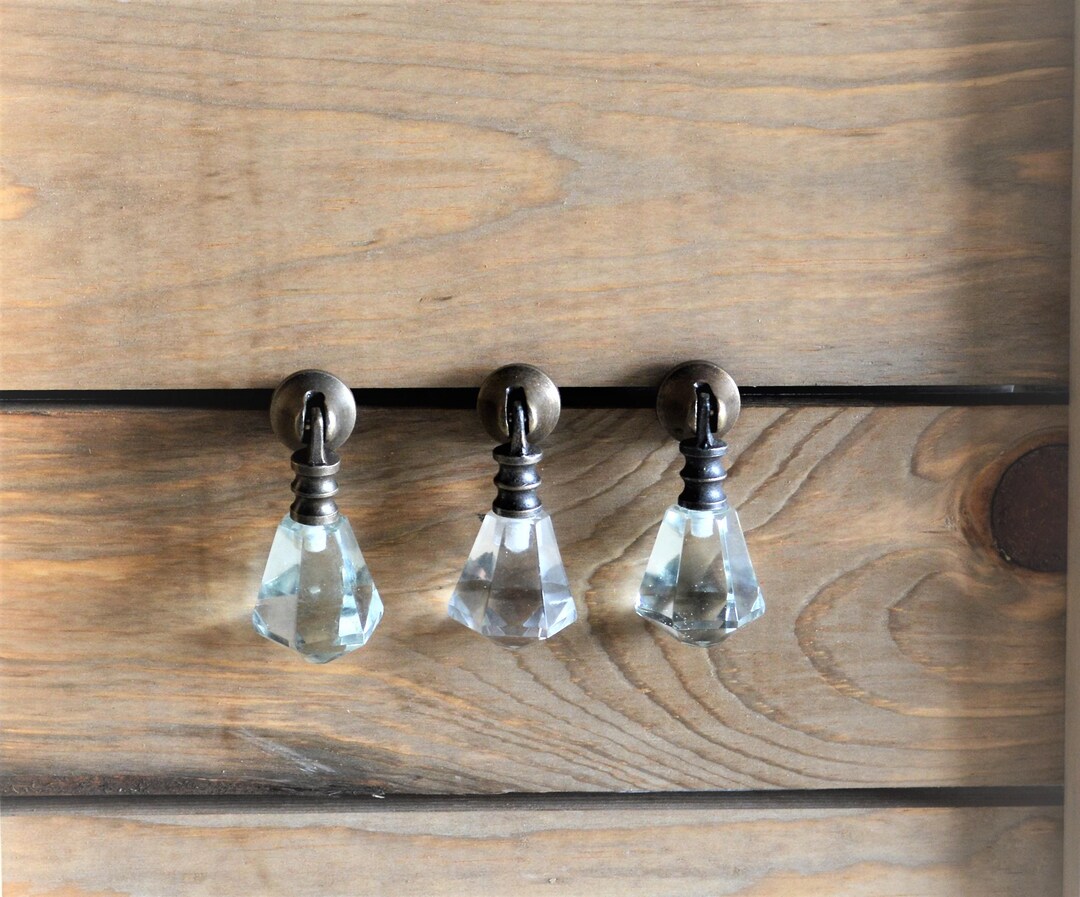 Glass Teardrop Knob, Bronze Tear Drop Drawer Pull, Glass Furniture Knob ...