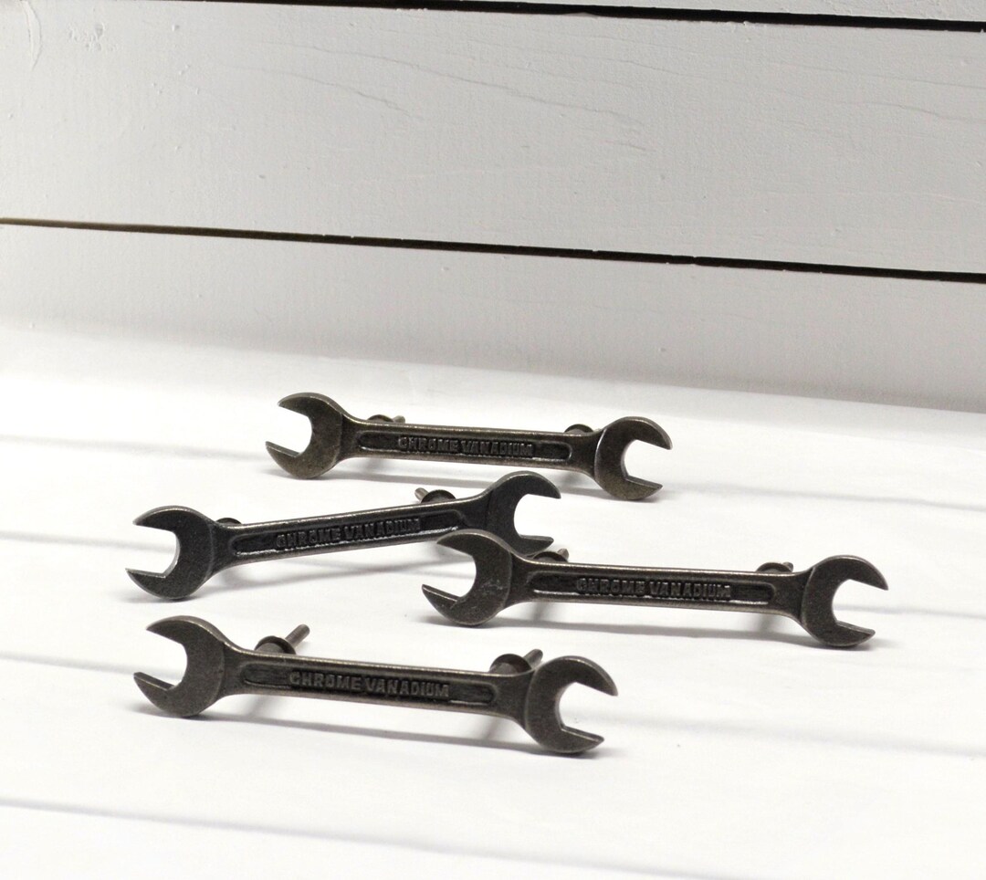 Silver Wrench Drawer Pull, Man Cave Tool Box Knob, Mechanic Antique ...