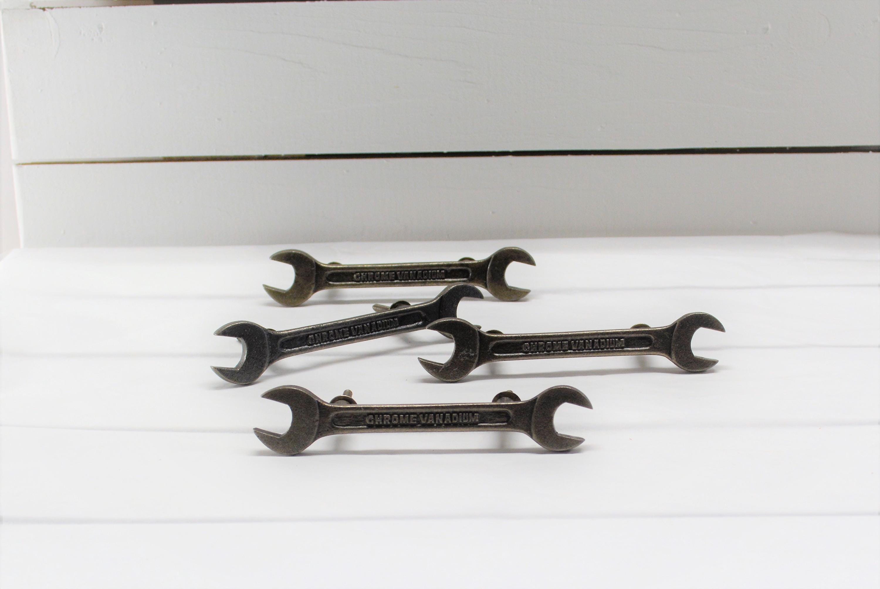 Silver Wrench Drawer Pull, Man Cave Tool Box Knob, Mechanic Antique ...