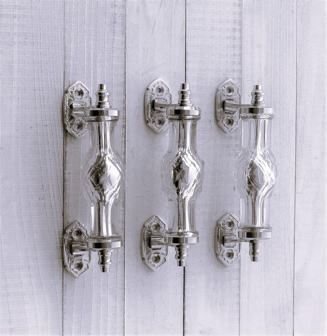 Mercury Glass Drawer Pull, Silver Cabinet Handle, Mercury Door Handle ...