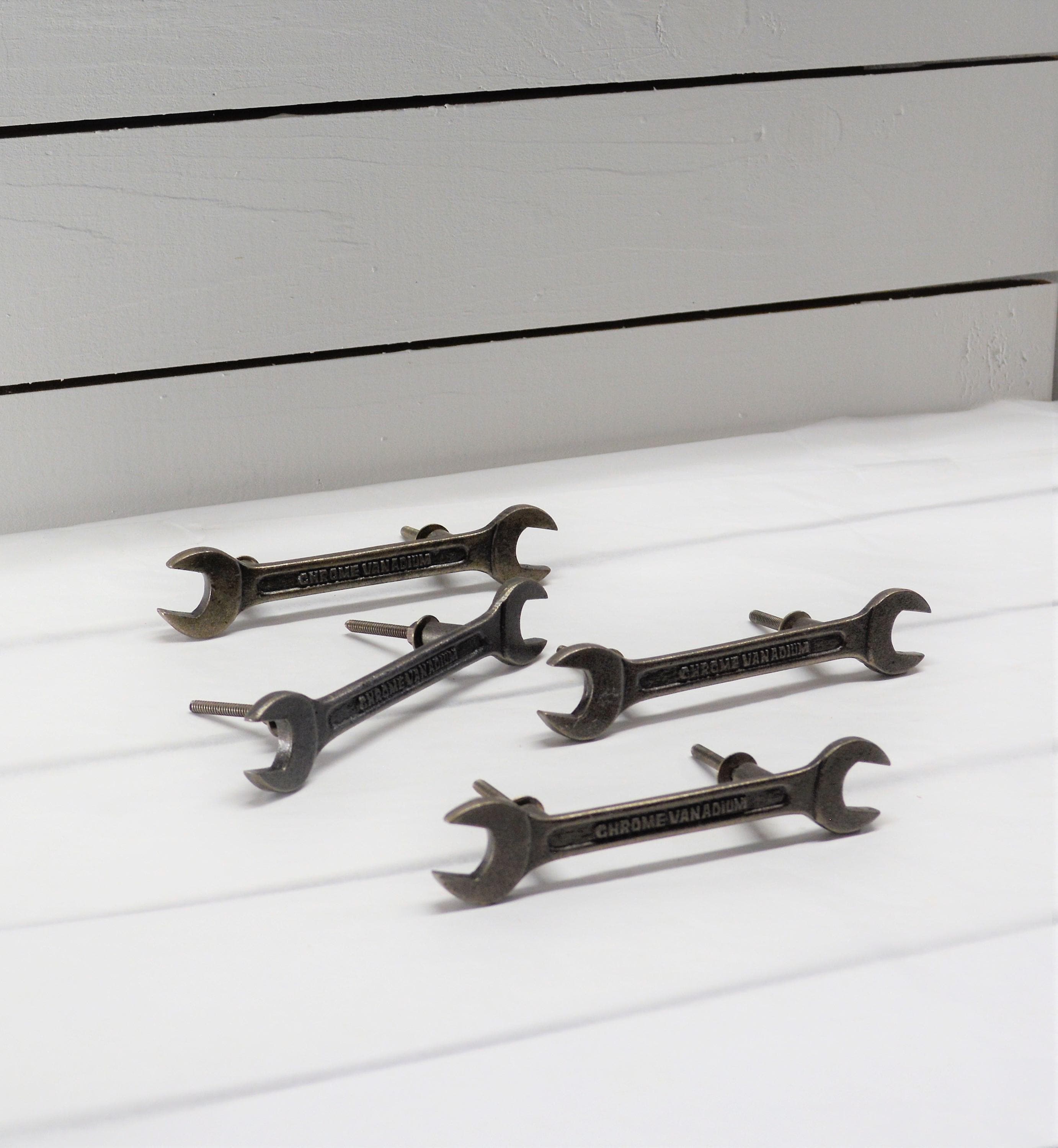 Silver Wrench Drawer Pull, Man Cave Tool Box Knob, Mechanic Antique ...