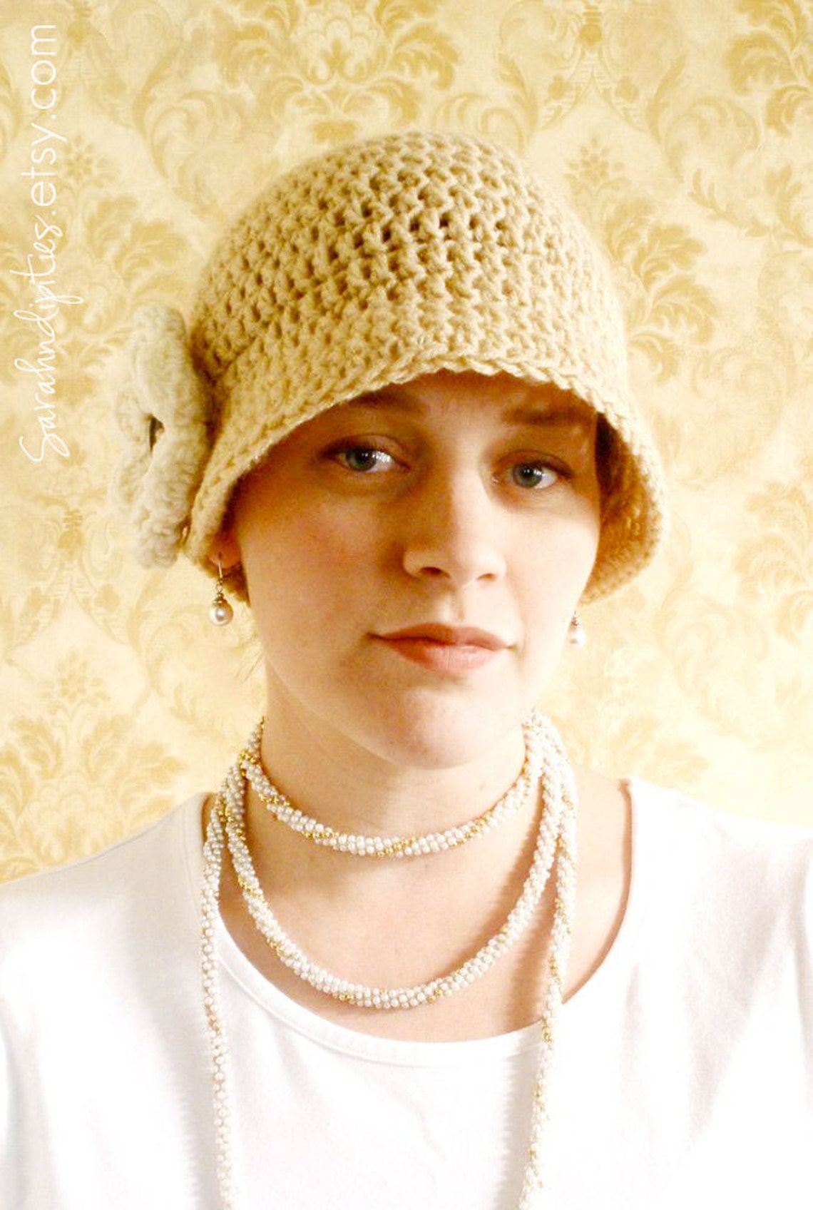 Crochet Flapper Hat With Flower INSTANT DOWNLOAD Crochet Pattern PDF - Etsy