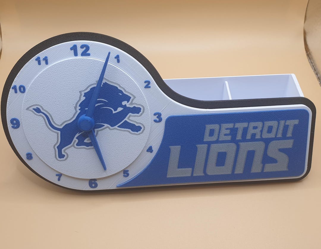 Detroit Lions Desk Clock With Shelf - Etsy