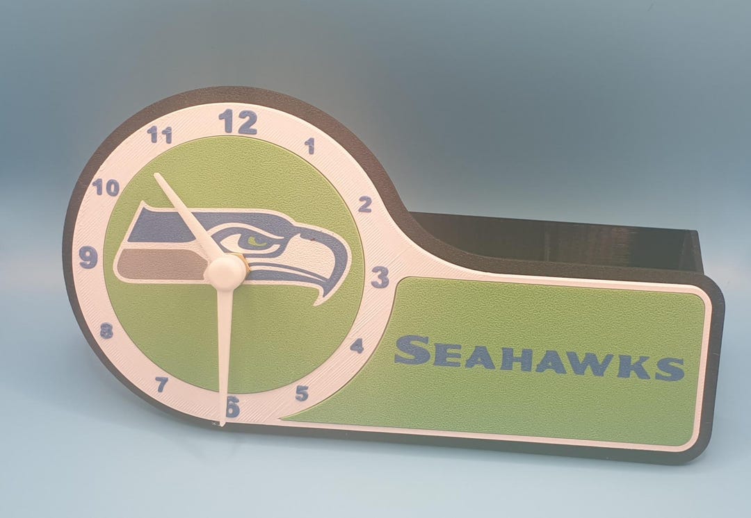 Seattle Seahawks Desk Clock With Shelf - Etsy