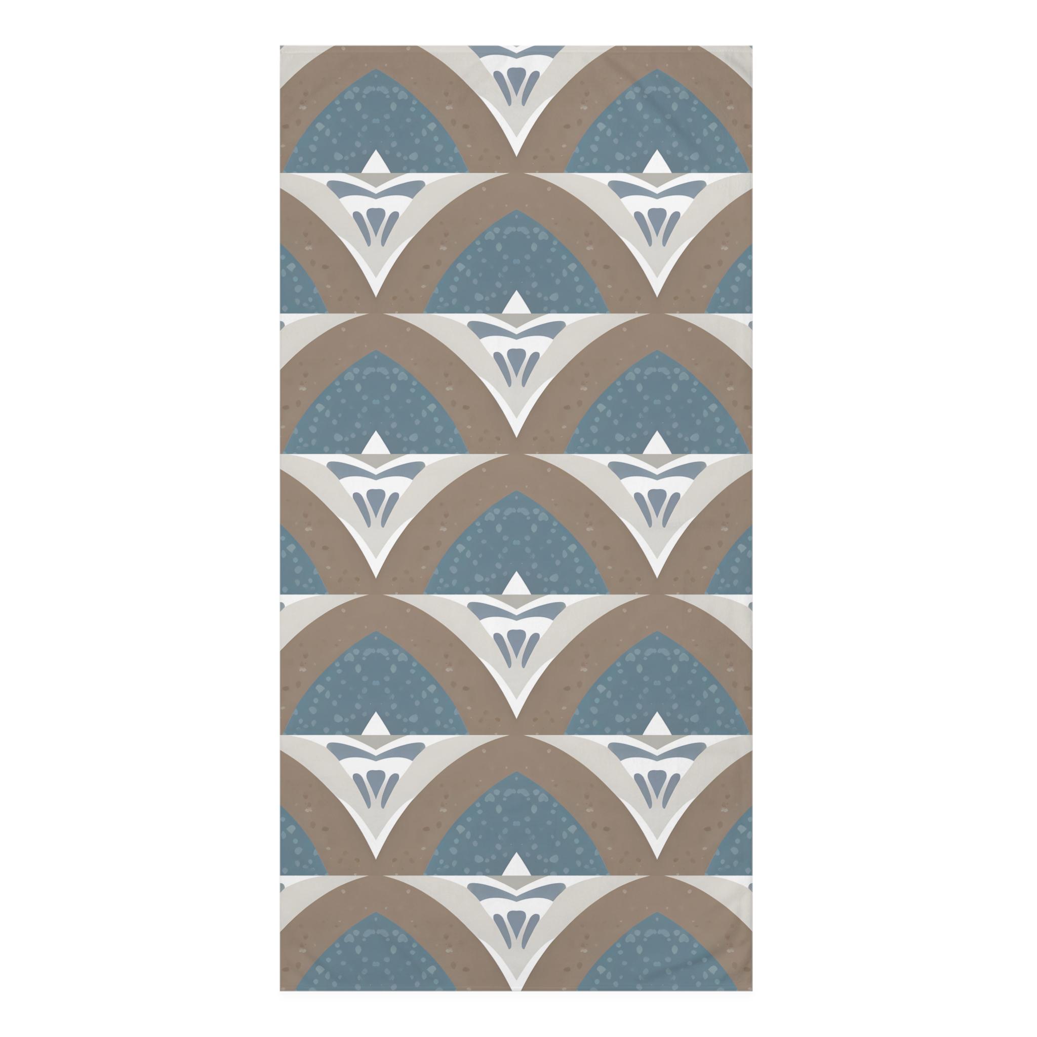 Modern Art-deco Coastal Pattern Bath Towel, Coastal Chic Bath Towel ...