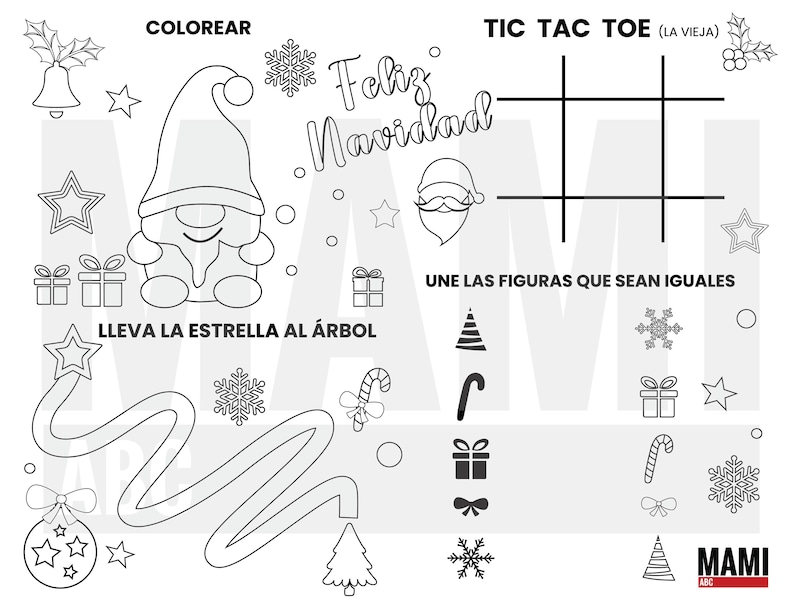 Christmas Activity Sheets for Kids in Spanish - Hojas De Actividades De ...