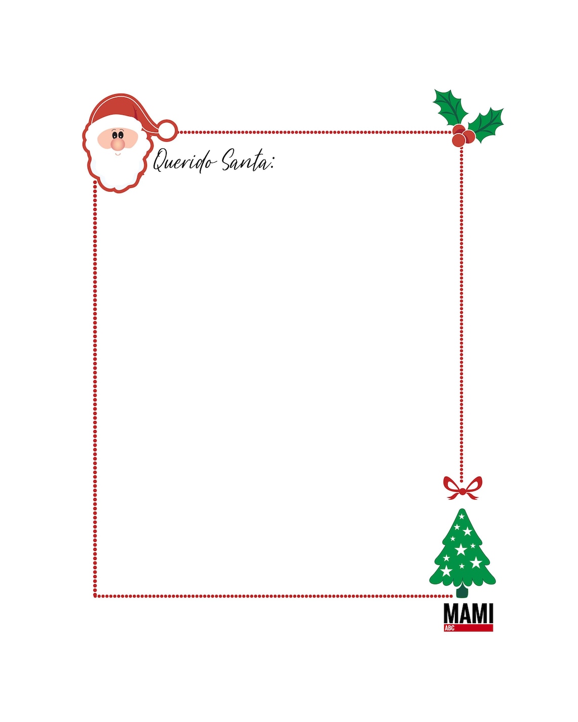 Carta a Santa Para Niños En Español a Color - Letter to Santa for Kids ...