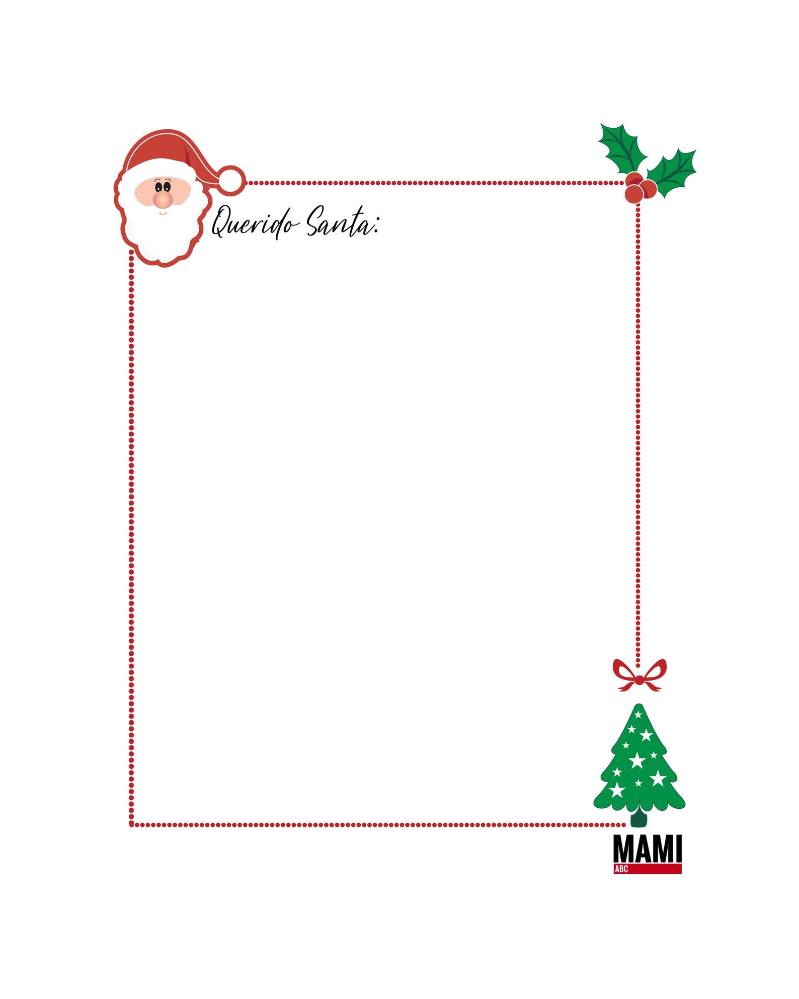 Carta a Santa Para Niños En Español a Color - Letter to Santa for Kids ...