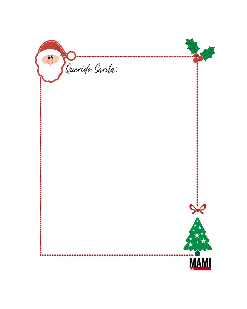 Carta a Santa Para Niños En Español a Color - Letter to Santa for Kids ...