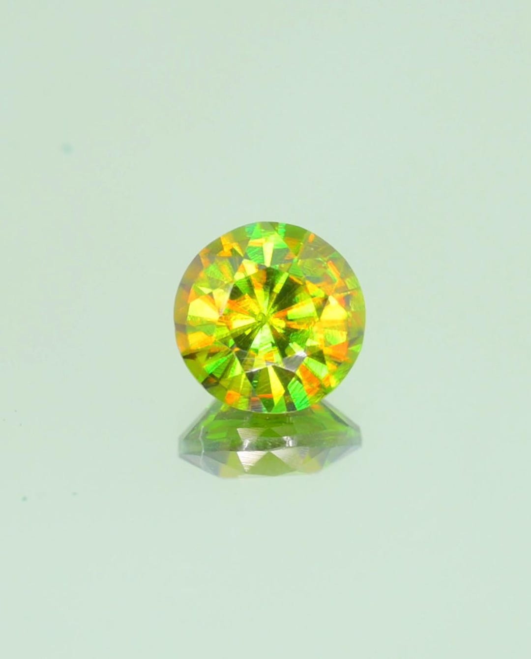 Chrome Sphene Gemstone: 1.30 Carat Round Brilliant Cut Titanite - Etsy ...