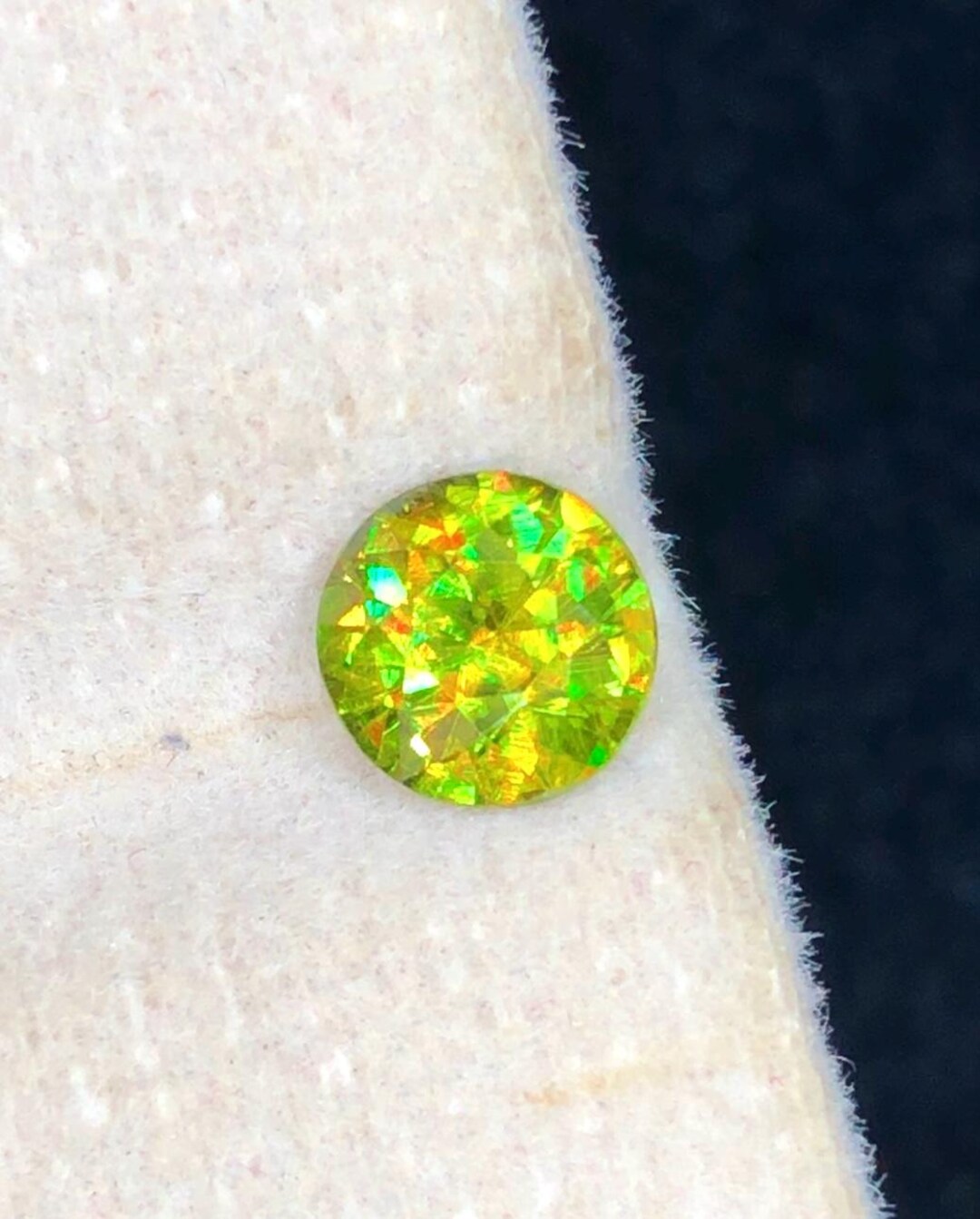 Rare Chrome Sphene Gemstone| Natural Green Titanite Round Cut ...