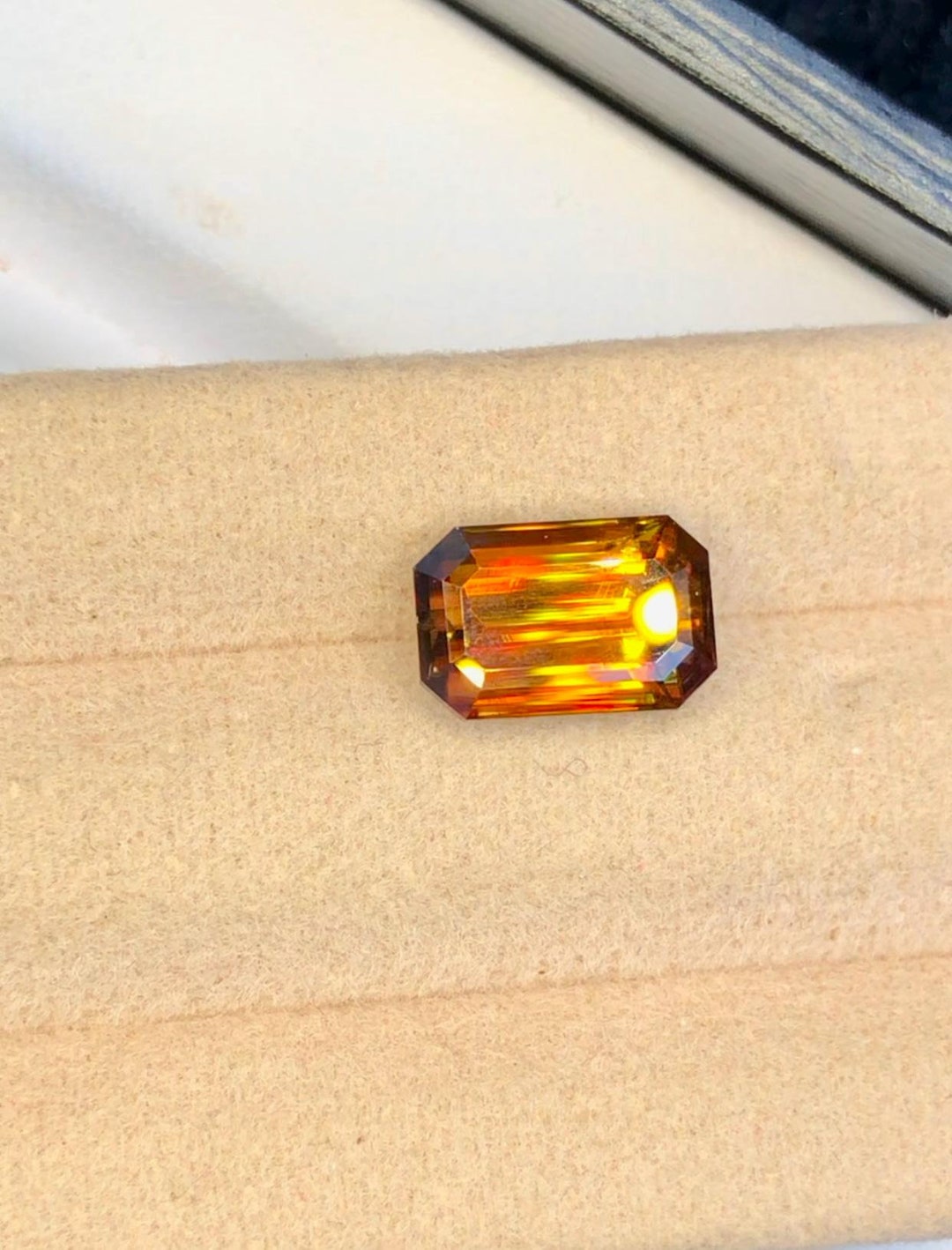 Natural Full Fire Sphene/titanite Gemstone, Emerald Cut Jewelry Size ...