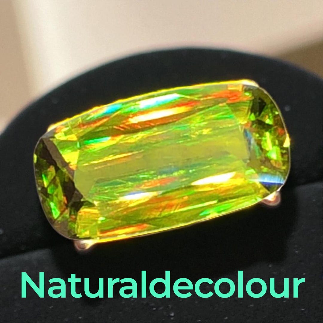 Natural Chrome Sphene Gemstone Cushion Cut | Rare Green Titanite Loose ...